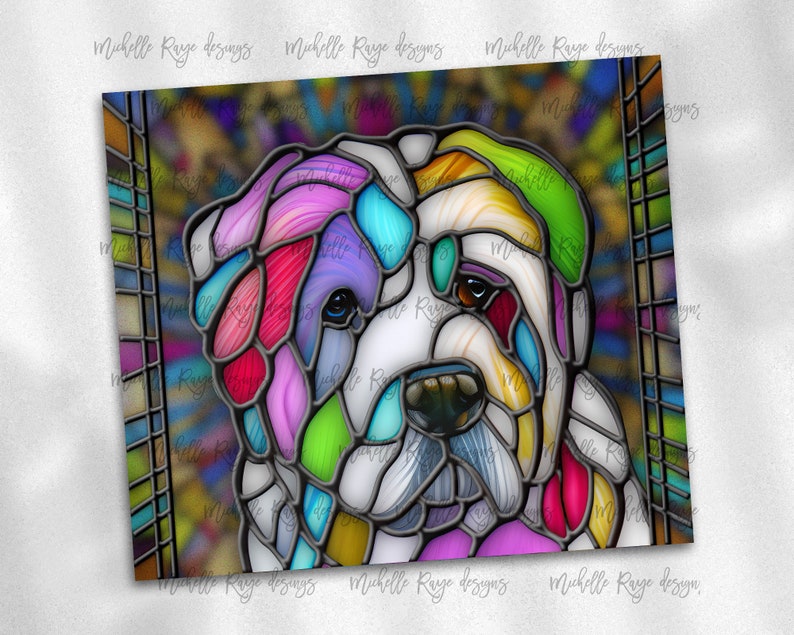 Great Pyrenees Stained Glass PNG Tumbler Wrap, Abstract Art Dog ...