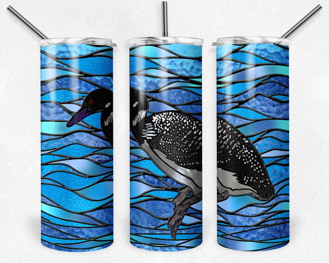 Loon Stained Glass, Loon Bird, Water Bird, Skinny Tumblers, 20 Oz ...