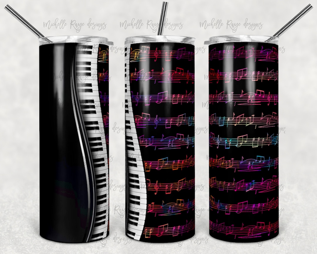 Music Note Piano Sublimation Tumbler Wrap Design, PNG, Sheet Music, 20 ...
