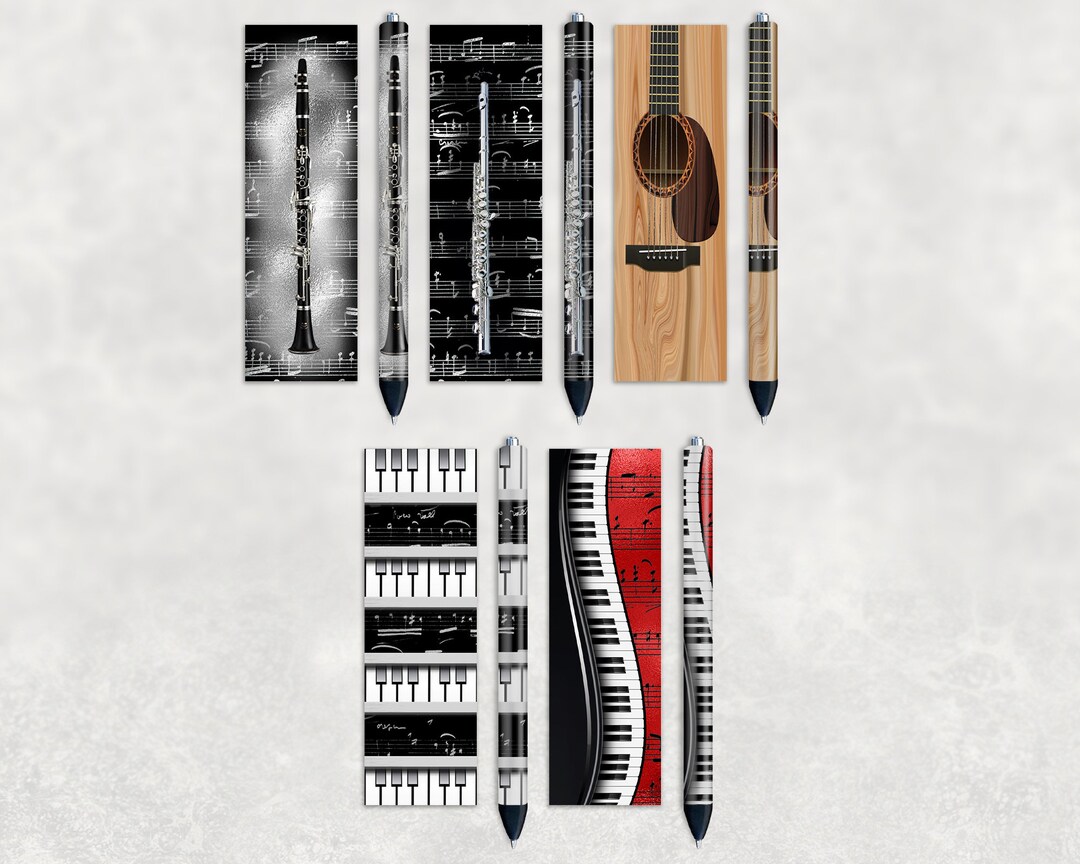 Music Pen Wraps, Musical Instruments, Sublimation Pen Designs, Instant ...