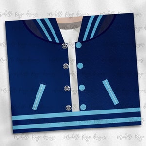 Boys Varsity Jacket, Navy Blue and Light Blue, Sports, School Spirit ...