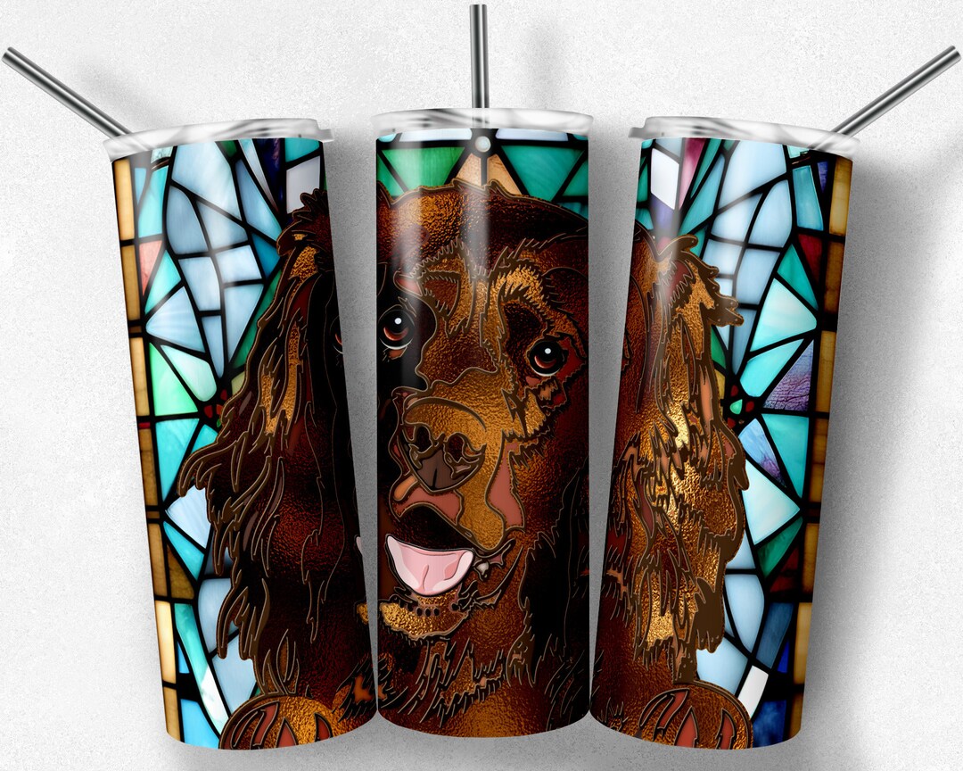 Irish Setter Stained Glass PNG Wrap, Irish Setter Sublimation Tumbler ...