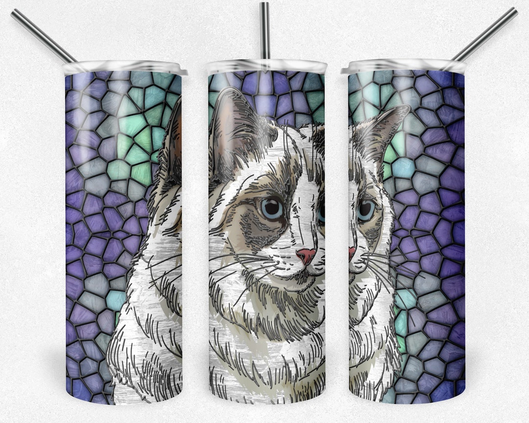 Ragdoll Cat Stained Glass PNG Wrap, Sublimation File, Kitty 20oz ...