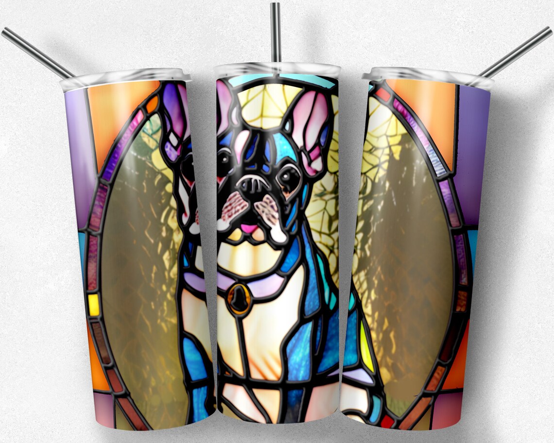 French Bulldog Stained Glass PNG Sublimation Wrap Abstract - Etsy