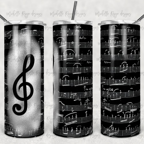 Music Notes Tumbler Sublimation Design 20 Oz Skinny Treble - Etsy