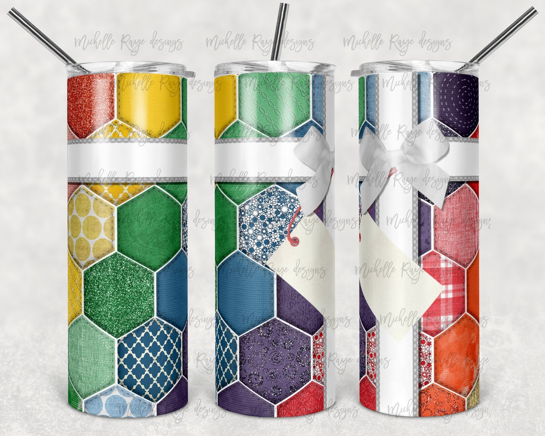 Quilt With White Bow and Blank Tag, Sublimation, 20 Oz. Skinny Tumblers ...