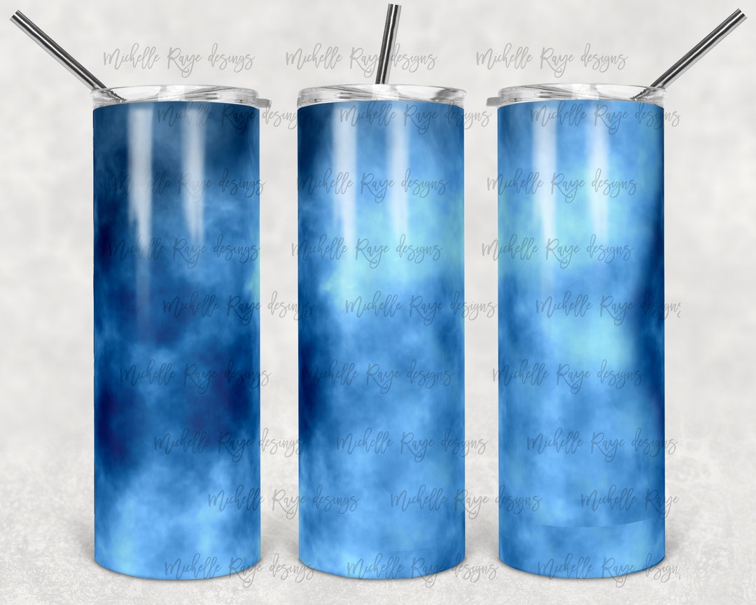 Blue Smoke Background, Swirly, Hazy Sublimation for Skinny Tumbler ...