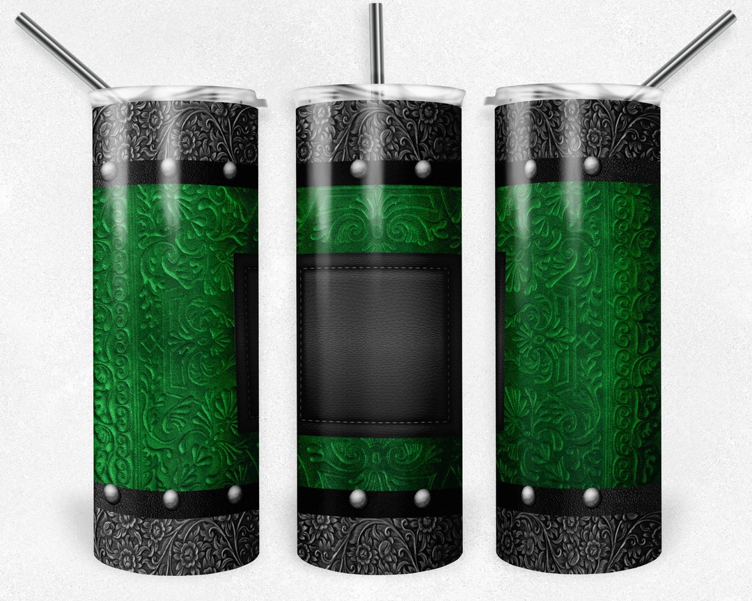 Dark Green and Black Tooled Leather Blank Label for - Etsy