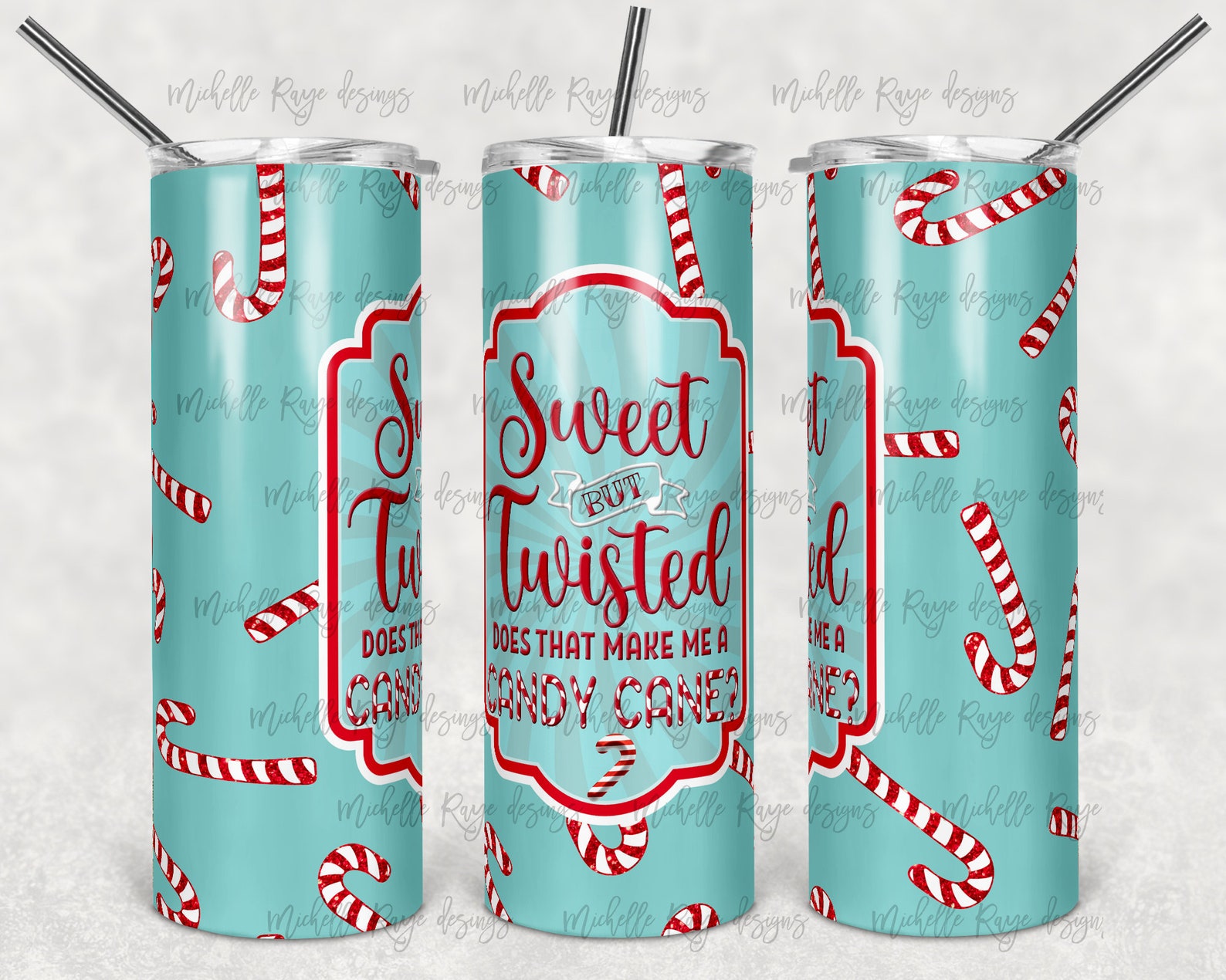 Candy Cane, Label, Sweet but Twisted, Sublimation, 20 Oz Skinny Tumbler ...