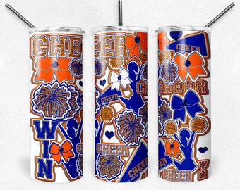 Teal Cheer Tumbler Design Cheerleader Leopard Tumbler 20 Oz. - Etsy