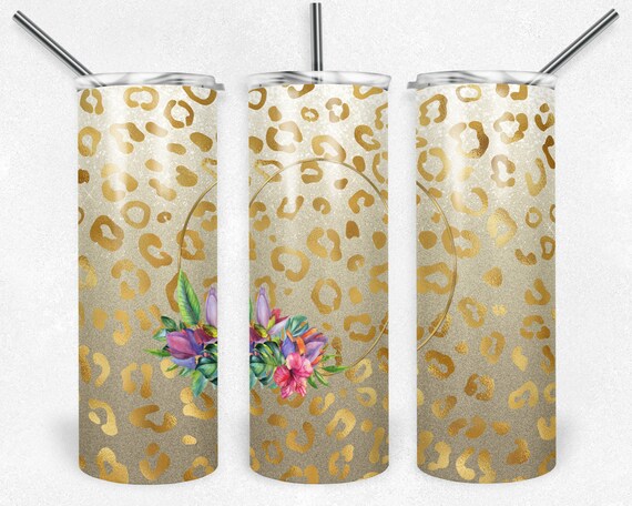 Gold Jungle Safari Leopard Print and Tropical Flower Frame | Etsy