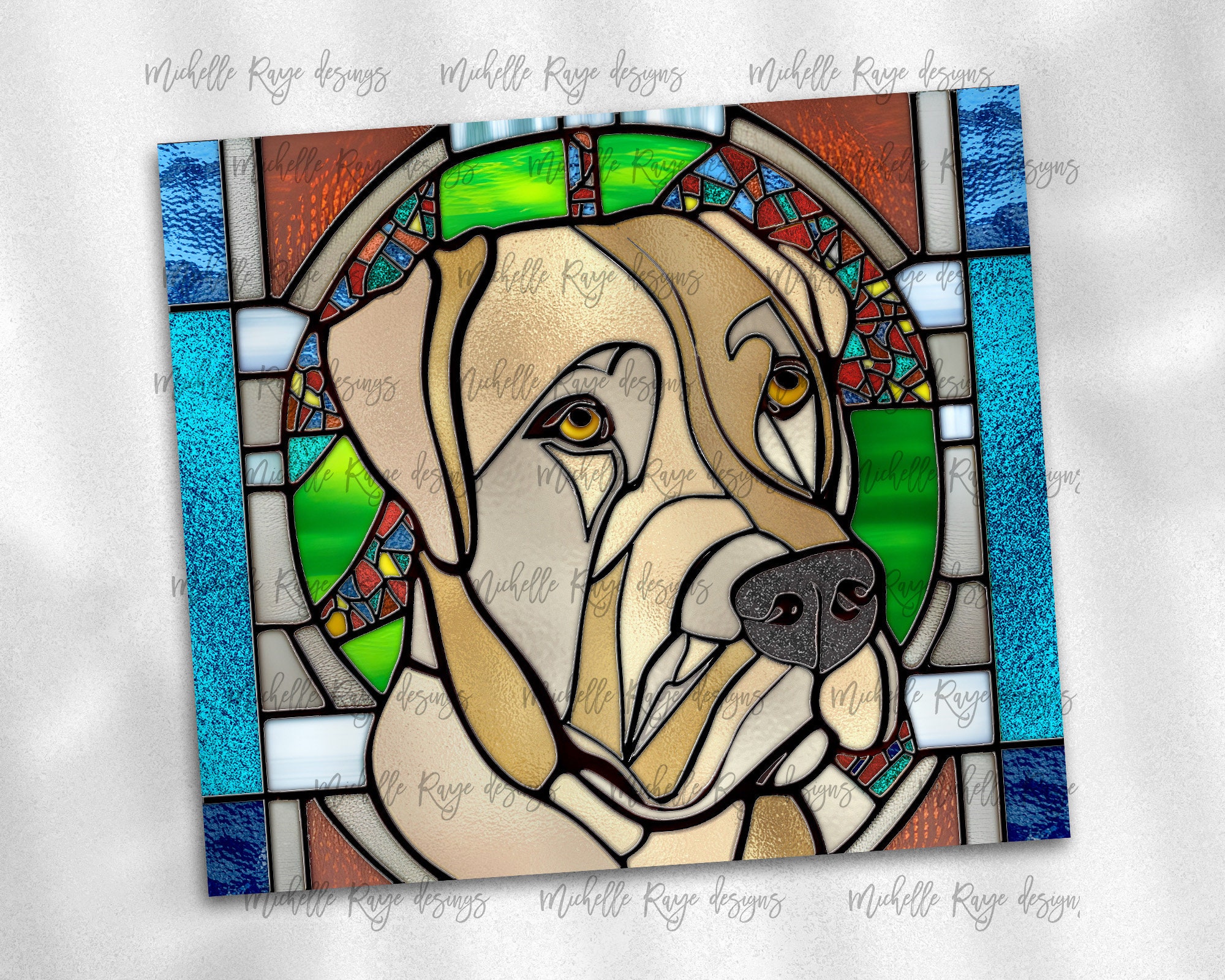 Yellow Lab Stained Glass PNG Wrap Labrador Retriever - Etsy
