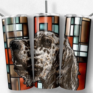 English Setter Stained Glass PNG Wrap, Long Haired German Shepherd ...