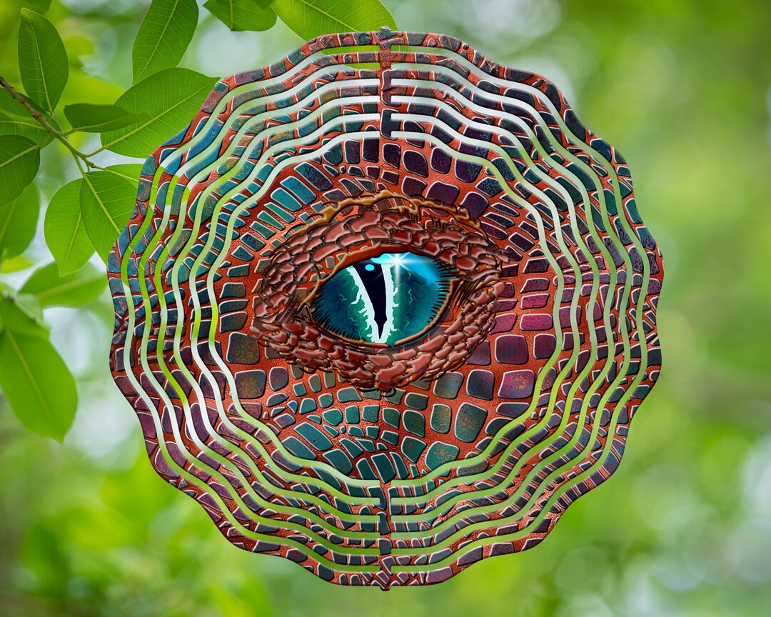 Dragon Eye in Blue With Orange Background Wind Spinner Design,wind ...