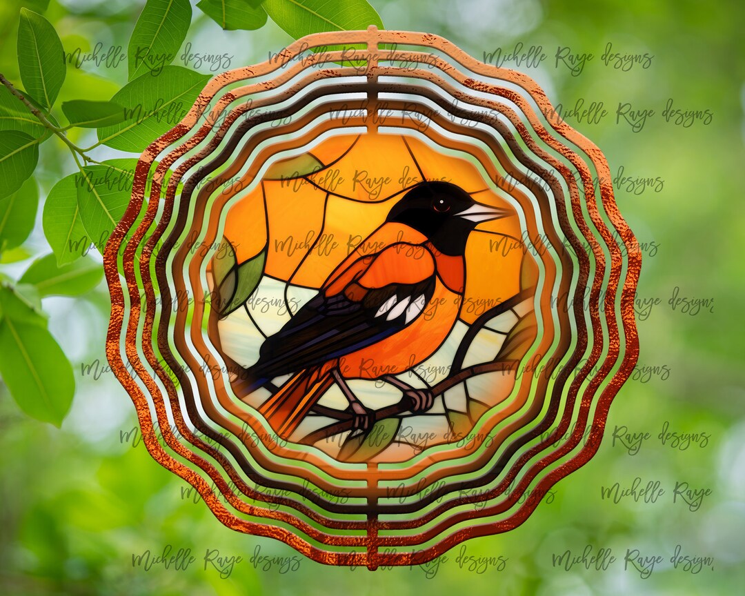 Baltimore Oriole Stained Glass Design, Hanging Wind Spinners for ...