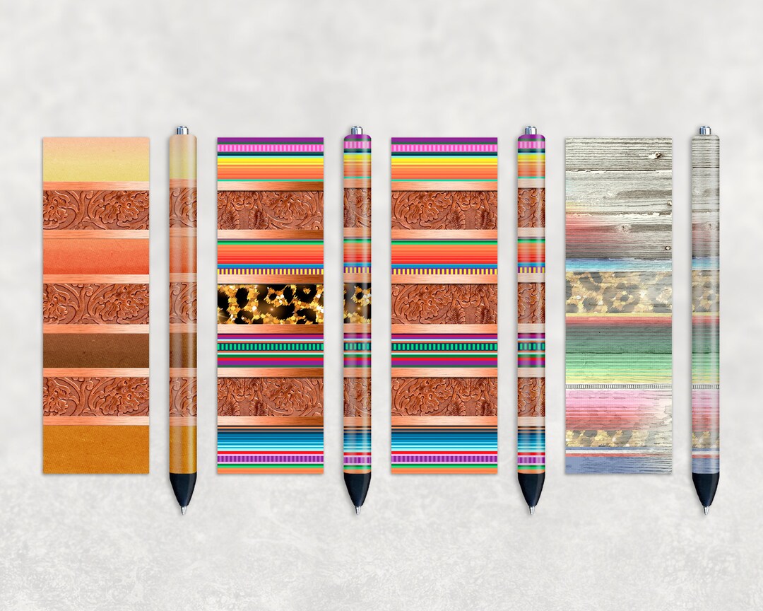 Western Serape Pen Wrap Set, Sublimation Pen Designs, Instant Digital ...