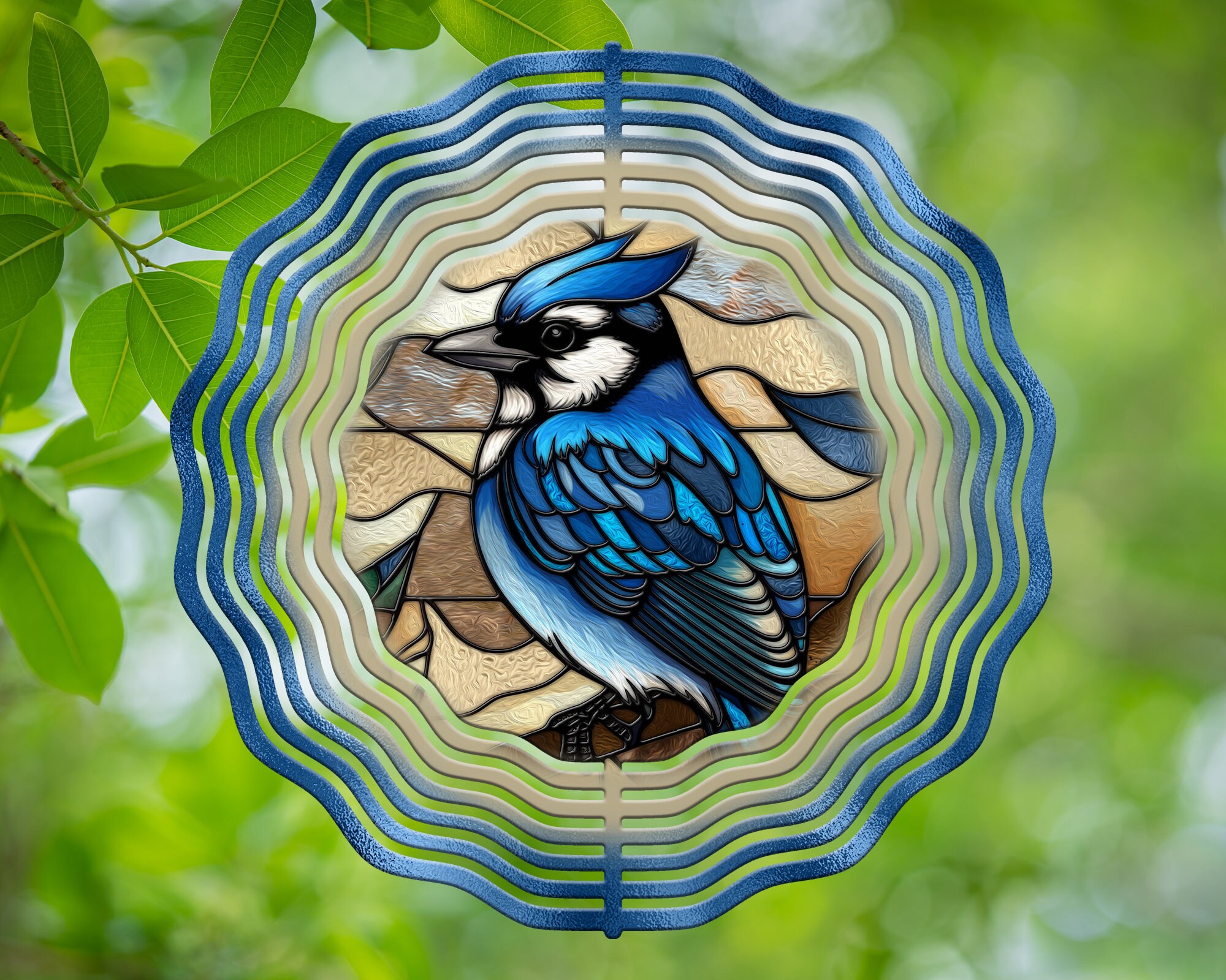 Blue Jay Bird PNG Sublimation File, Hanging Wind Spinners for Outdoors ...