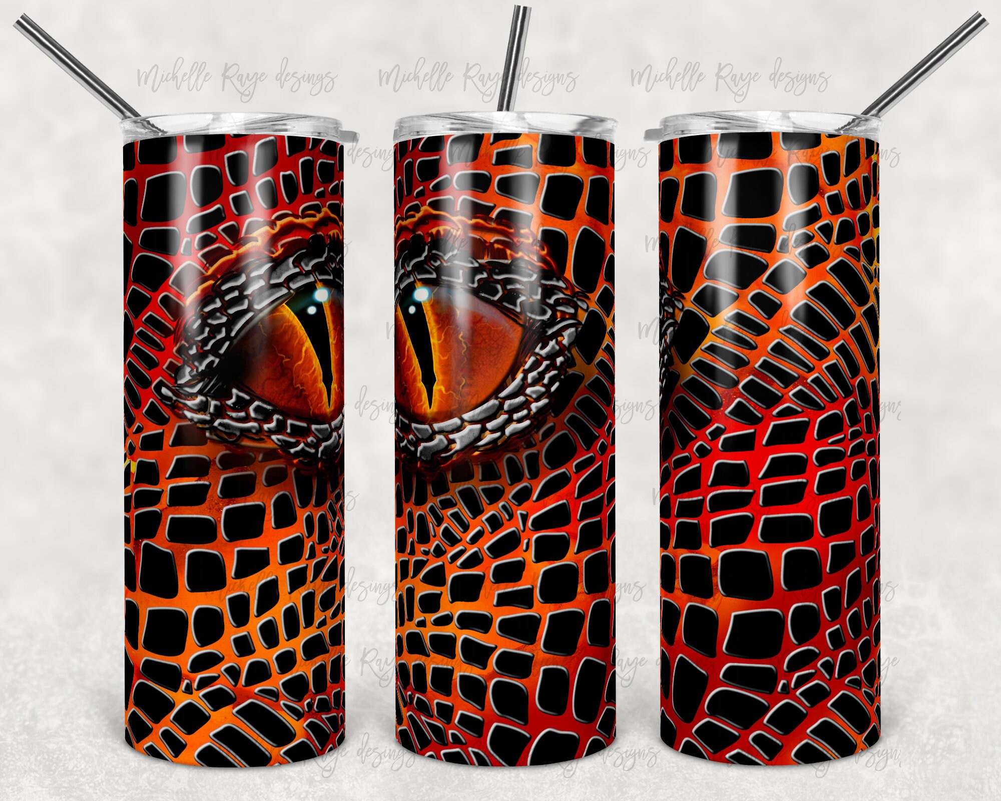 Dragon Eye Orange and Black Dragon Scales 20 Oz Skinny - Etsy