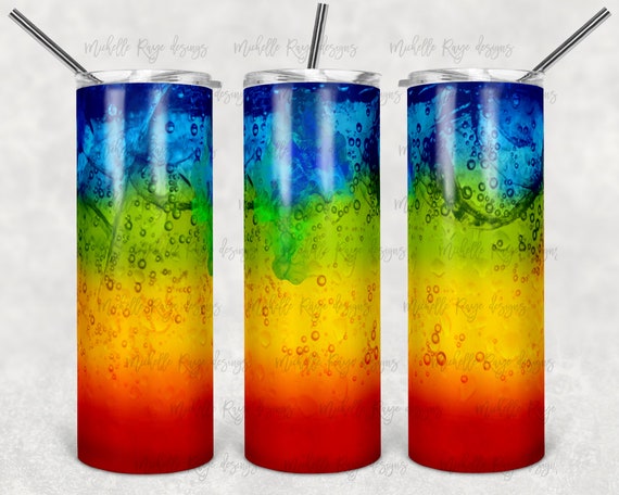 Rainbow Drink Boisson glacee Multicolore Sublimation 20 oz. Skinny Tumblers Telechargement numerique instantane