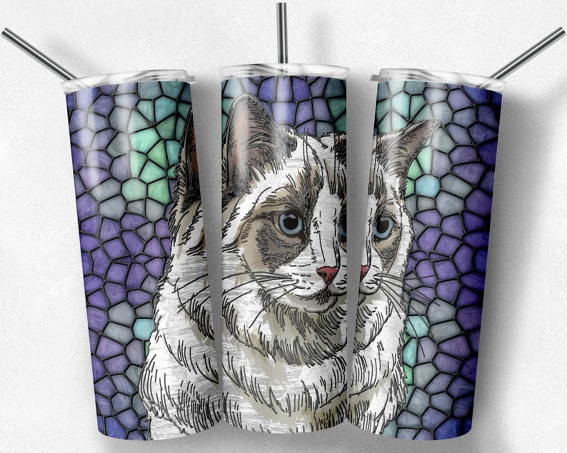 Ragdoll Cat Stained Glass PNG Wrap Sublimation File Kitty - Etsy