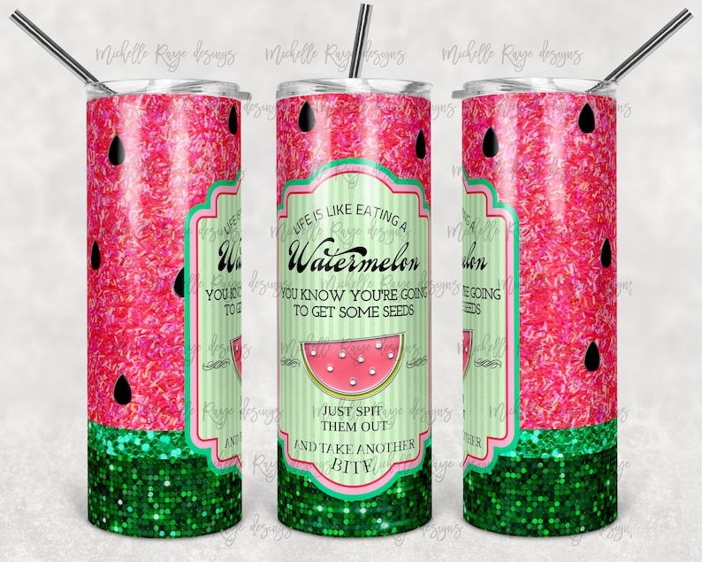 Glitter Watermelon With Seeds Take Another Bite Label Pink | Etsy