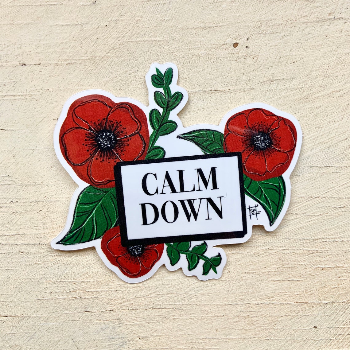 Flower Sticker Calm Down Sticker Vinyl Sticker Laptop - Etsy