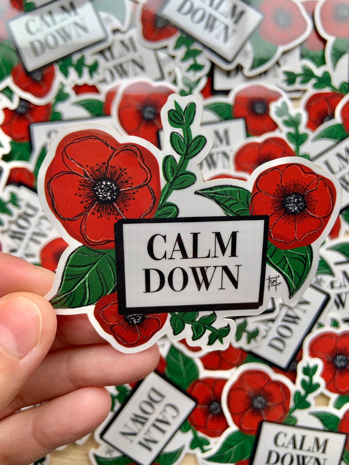 Flower Sticker Calm Down Sticker Vinyl Sticker Laptop - Etsy