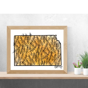 Kansas Art Print Kansas Art State Art Kansas State Art | Etsy