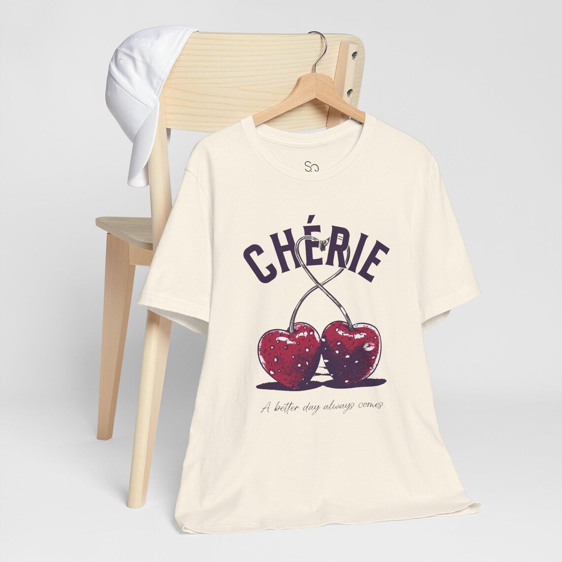 Cherry Chérie T-shirt, Retro Graphic Tee, Cute Gift for Her, Summer ...