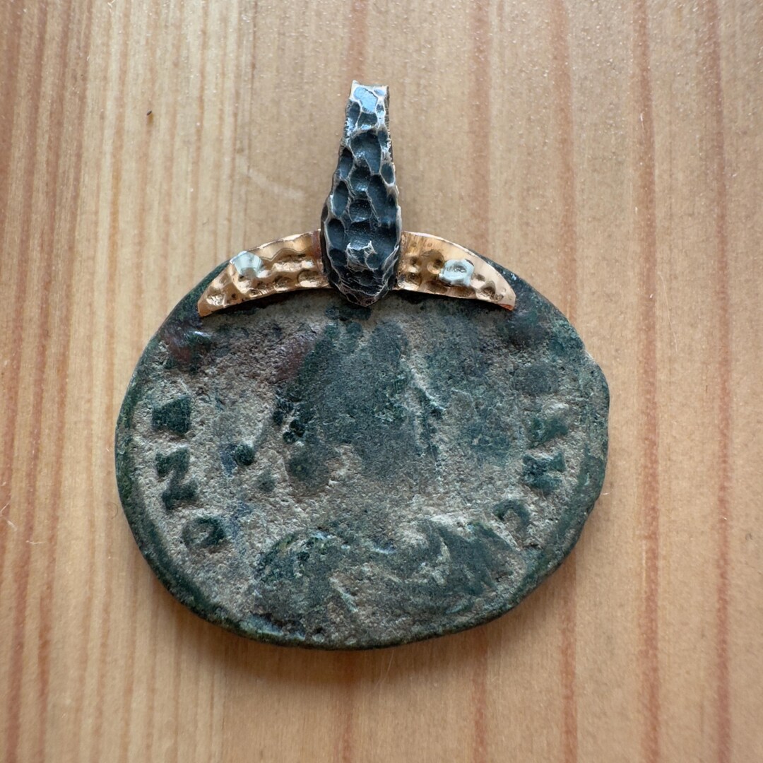 Ancient Roman Bronze Coin Pendant | Imperial Figure Necklace - Etsy