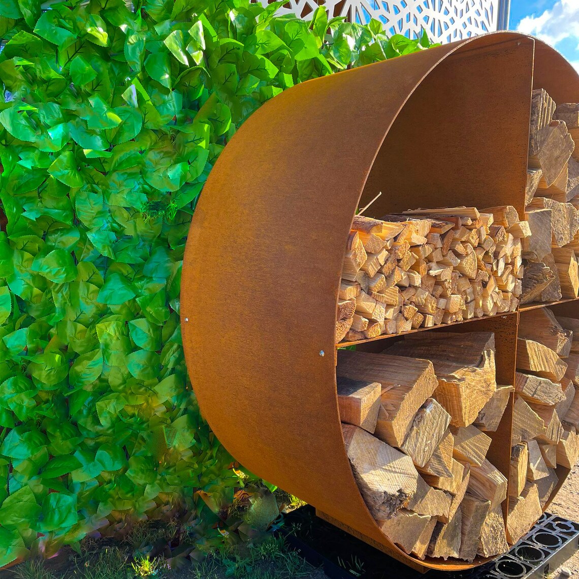 Corten Steel Log Store Circle / Circular Log Store /metal Log Store ...