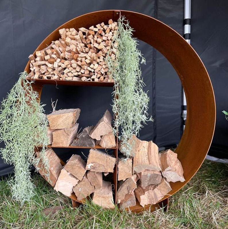Corten Steel Log Store Circle / Circular Log Store /metal Log Store ...