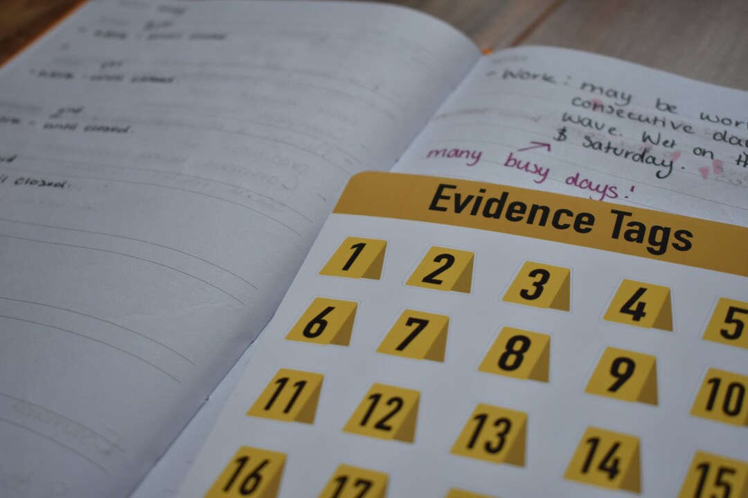 Evidence Tags Sticker Sheet - Etsy