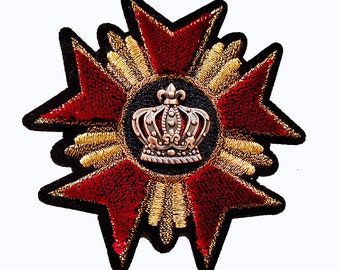 Gold Crown Patch Crown Embroidery Iron on Badge Embroidered - Etsy
