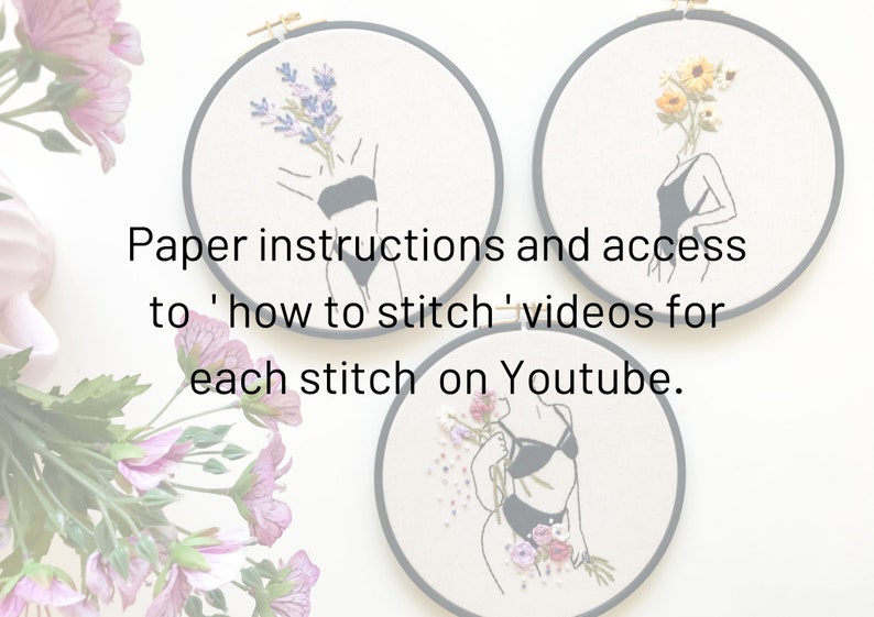 Flower Girl Embroidery Pattern. How to Stitch Guide. Feminist | Etsy