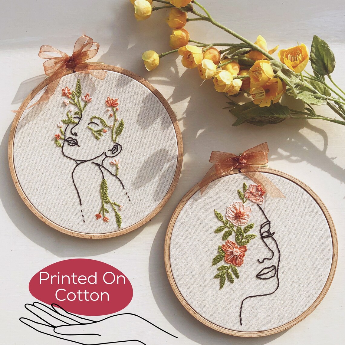 Line Art Embroidery Kit. Line Portrait Embroidery. Modern | Etsy