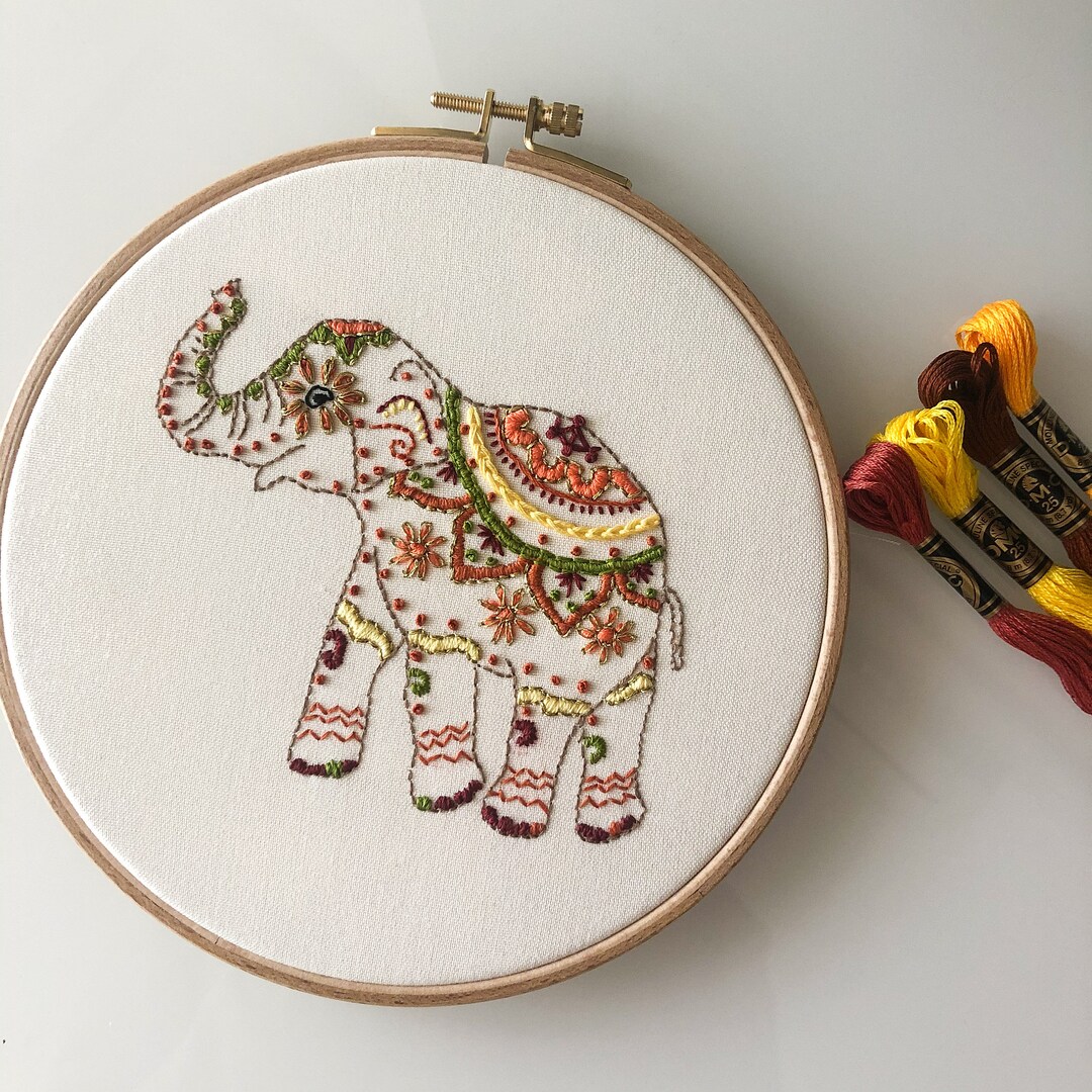 Elephant Embroidery Pattern. Instant Download. - Etsy