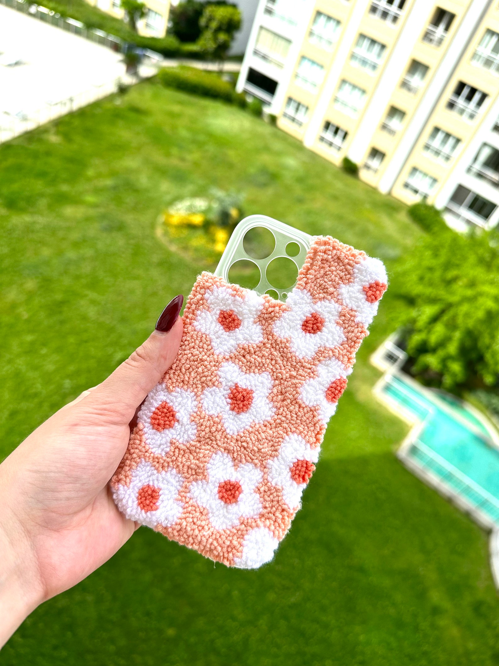 Embroidered Groovy Heart iPhone Case, Tufted Phone Case, Punch Needle ...