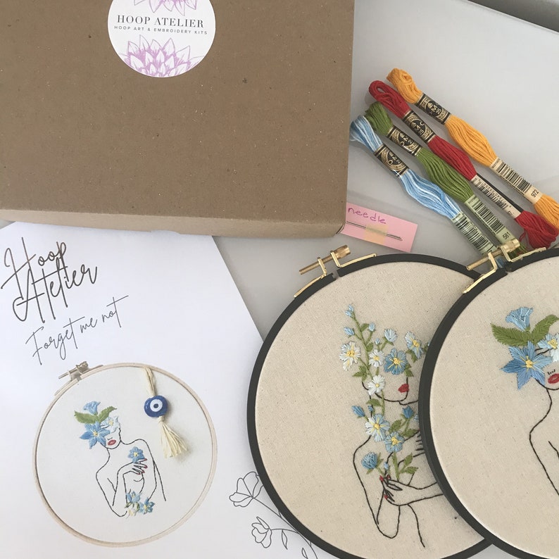 Forget Me Not Set. Embroidery Kit. Beginner Embroidery Set. | Etsy