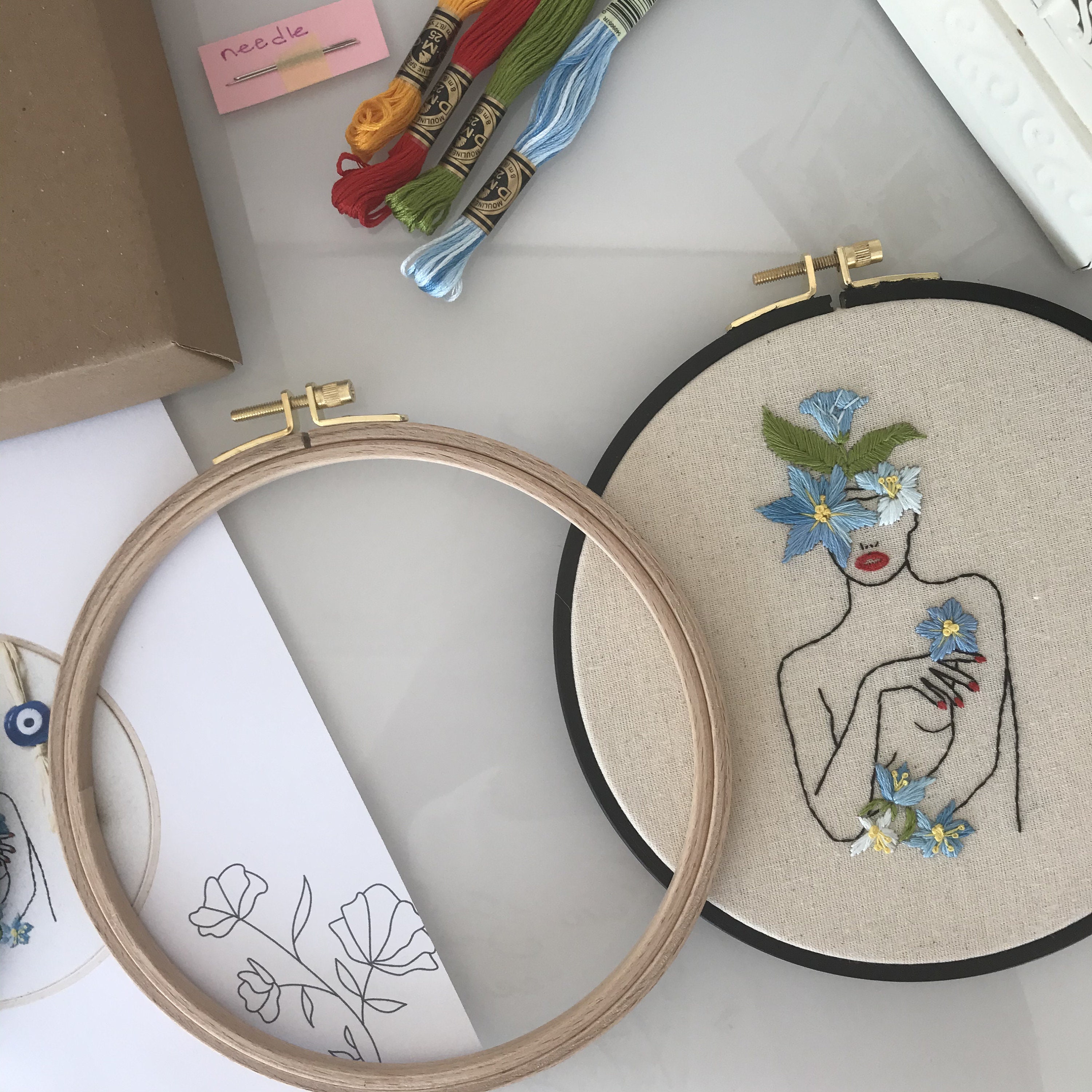 Forget Me Not Set. Embroidery Kit. Beginner Embroidery Set. | Etsy