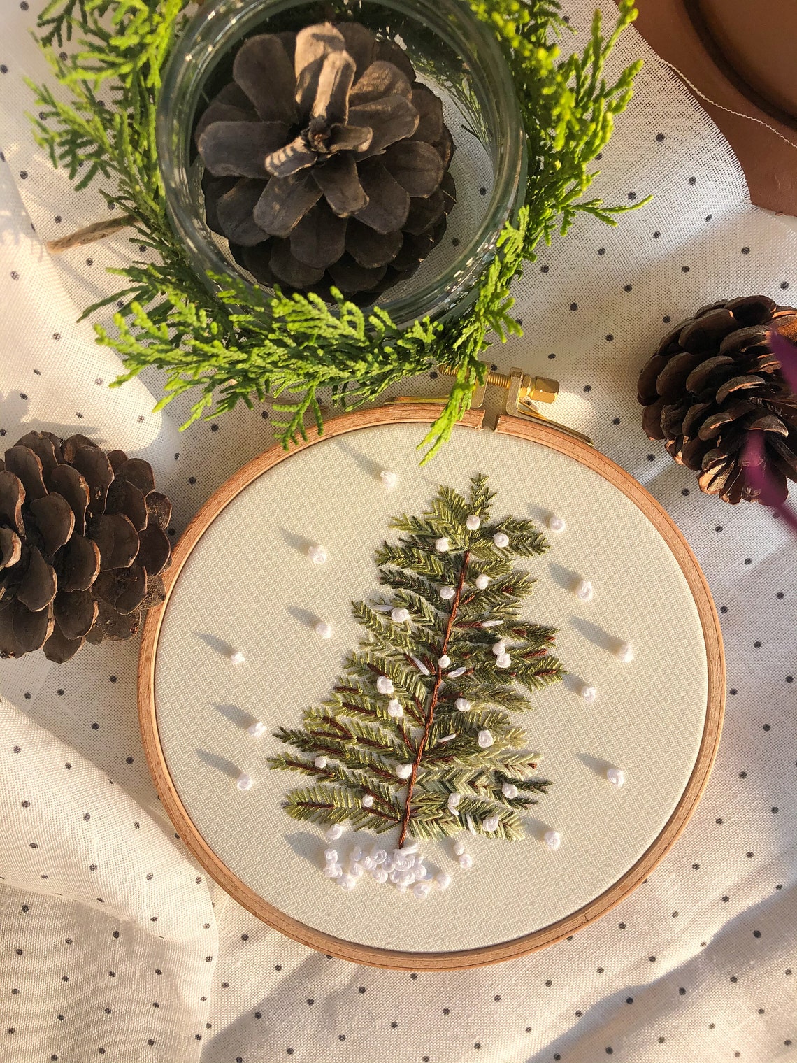 Christmas Tree Embroidery Pattern. Pine Tree Embroidery PDF | Etsy