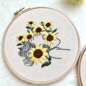 Sunflower Girls Embroidery Kit. Feminist Hoop Art. Stitching Gift ...
