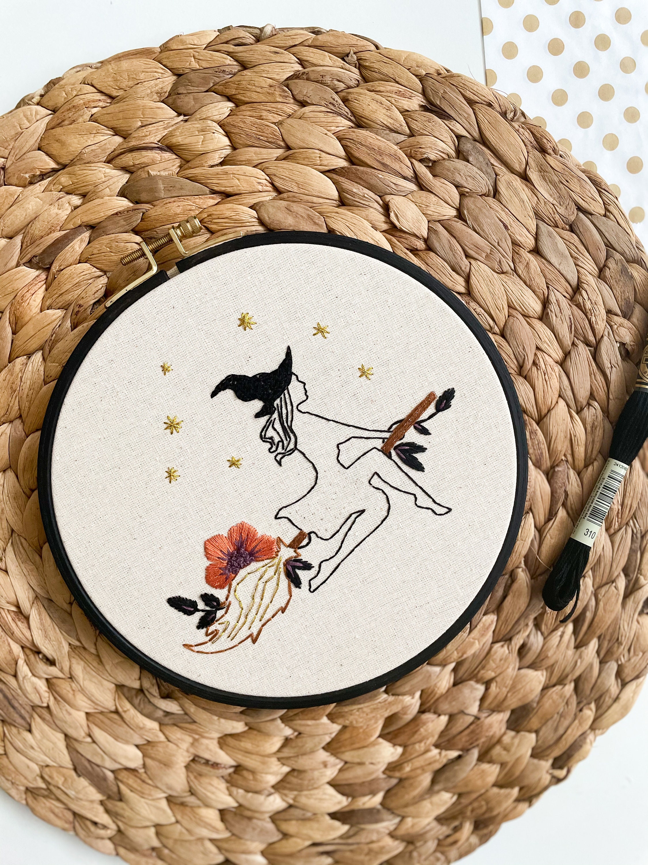 Halloween Witch PDF Embroidery Pattern / Autumn Embroidery / - Etsy