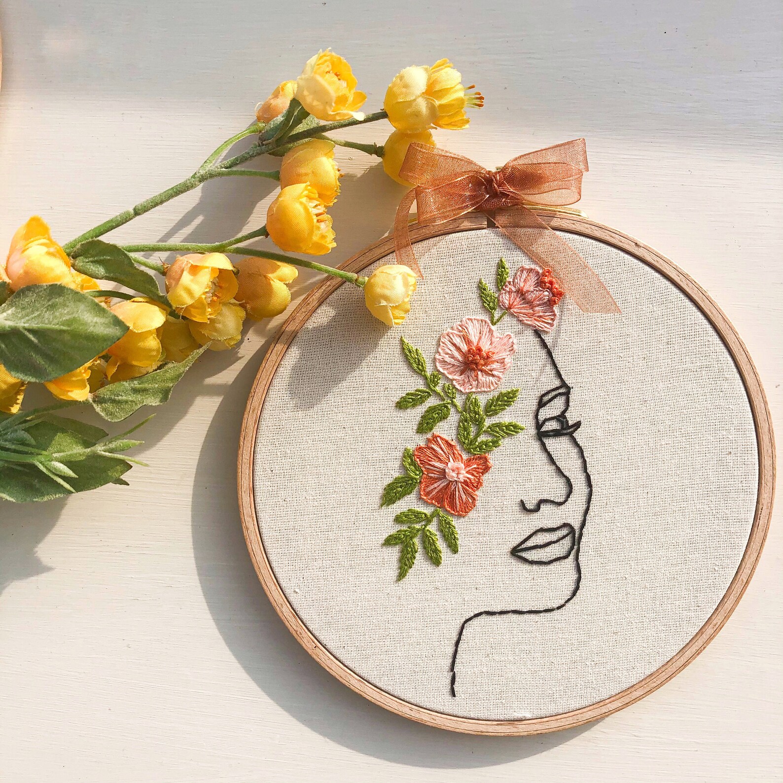 Line Art Embroidery Kit. Line Portrait Embroidery. Modern | Etsy