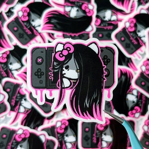 NEON Switch Sadako Sticker | Transparent Gamer Samara Sadako the Ring ...
