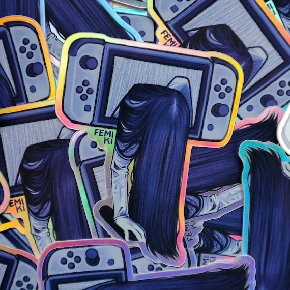 HOLO Switch Sadako Sticker Holographic Gamer Sticker Samara | Etsy