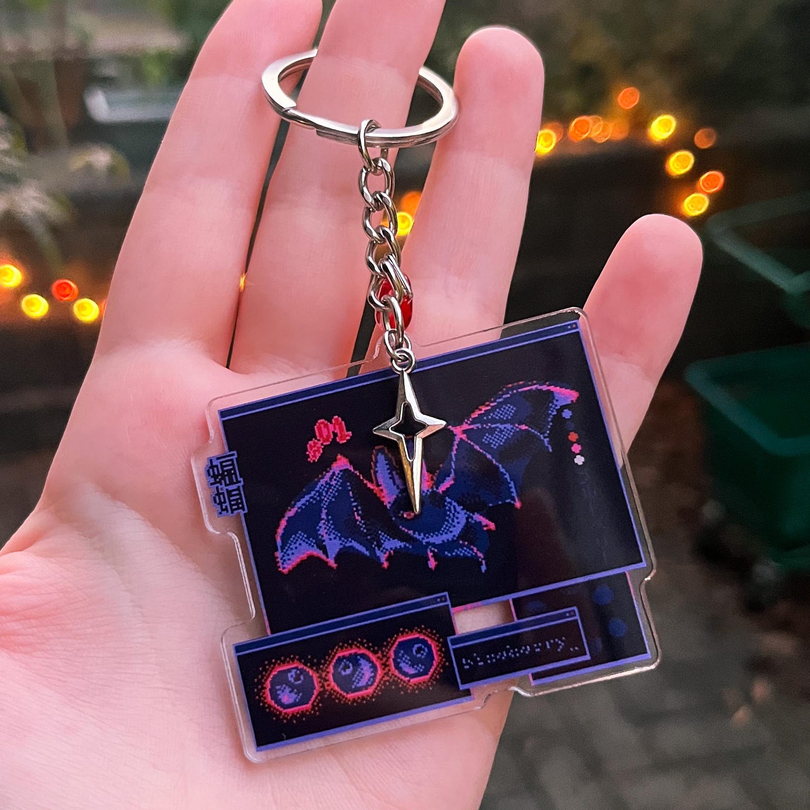Fruit Bats Pixel Art Acrylic Keychain! - Etsy