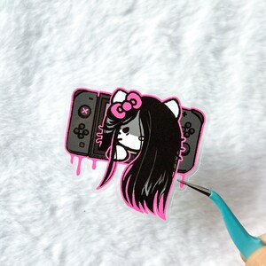 NEON Switch Sadako Sticker | Transparent Gamer Samara Sadako the Ring ...