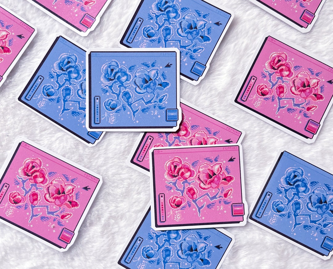 Pastel Pixel Art Sticker Set! Magical Flowers Original Design - Etsy