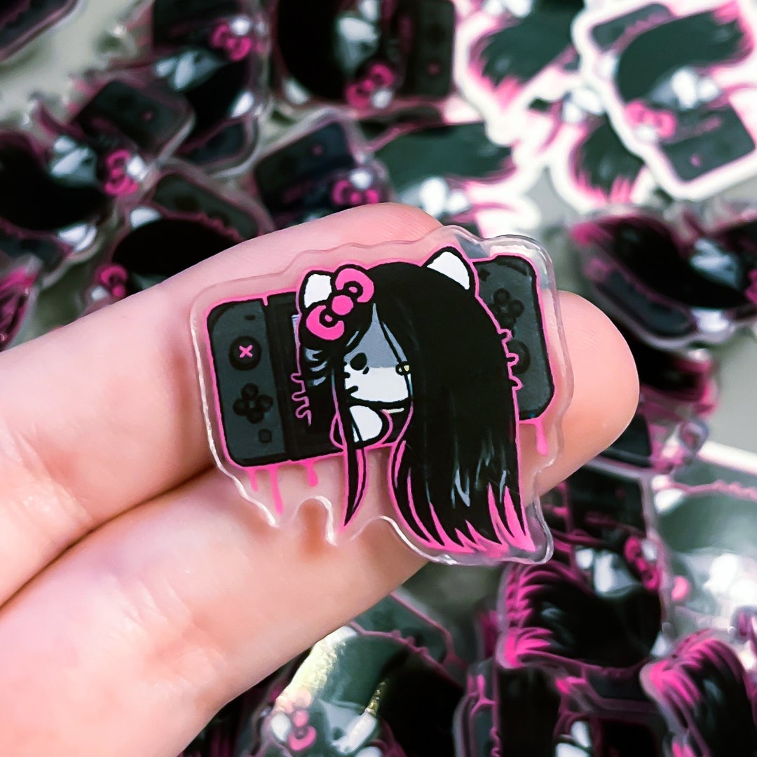 Cat Sadako Acrylic Pin + Free Sticker | Samara Sadako the Ring, Cat ...